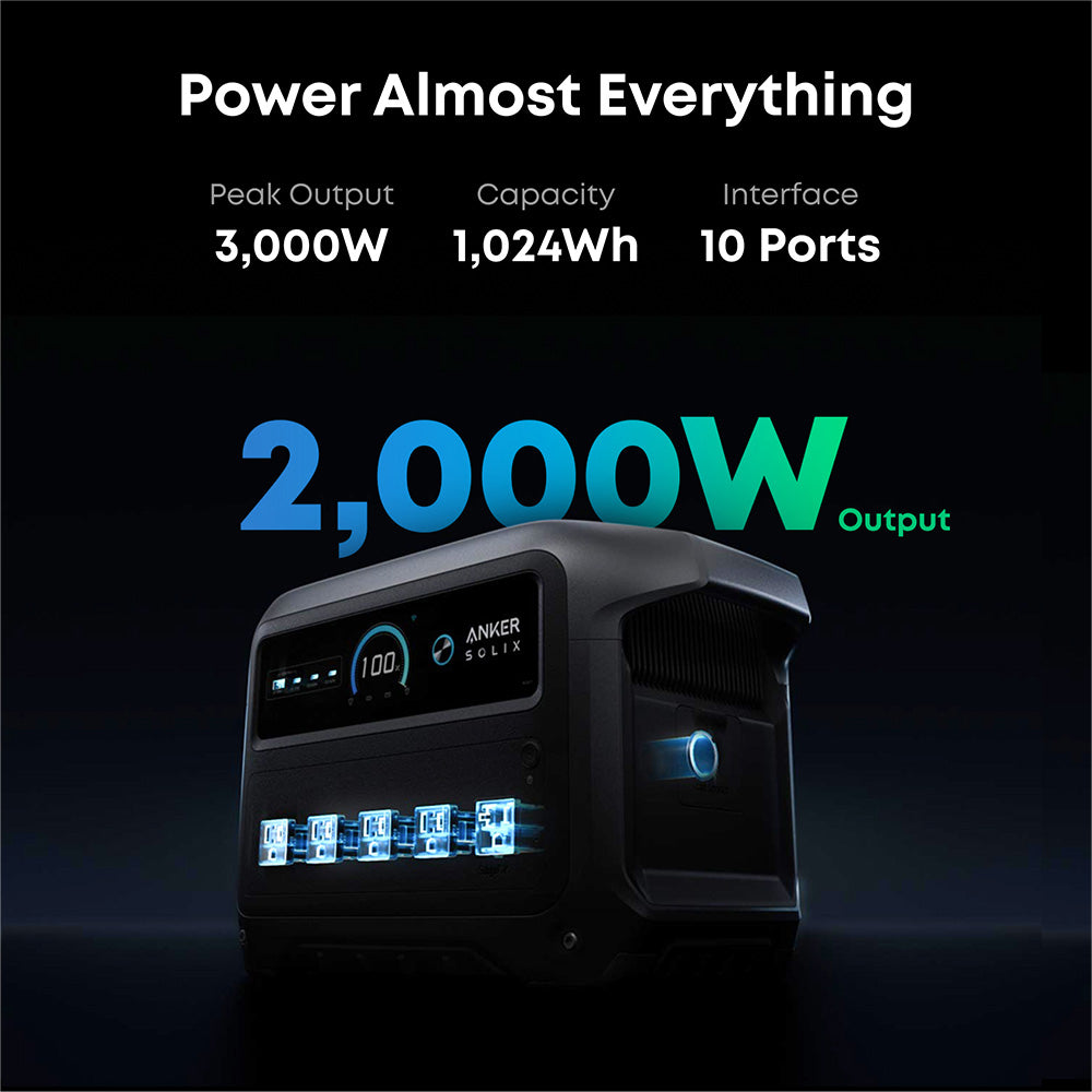 Anker SOLIX C1000 Gen2 2000W/ 1024Wh Portable Power Station – Generator ...