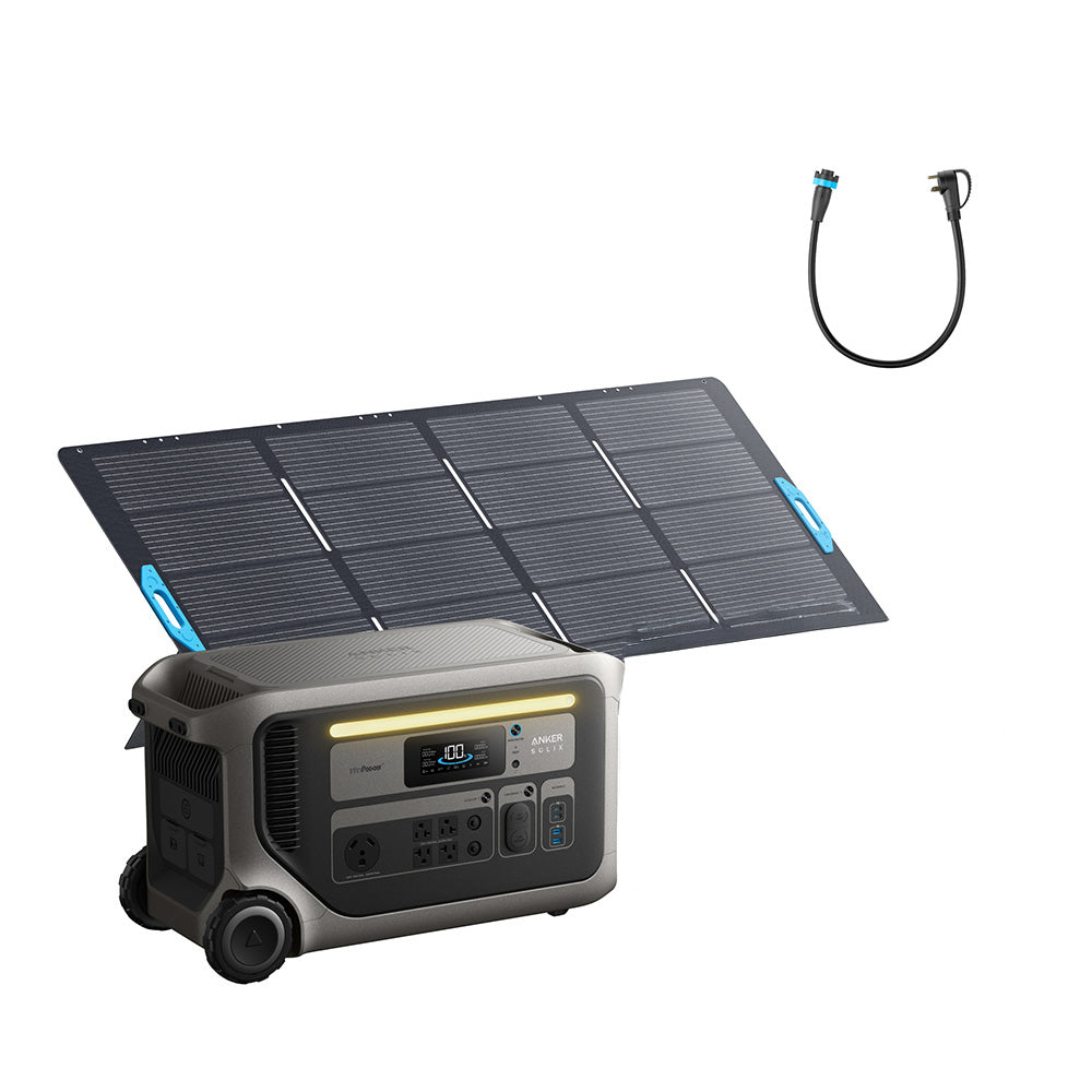 Anker SOLIX F3000 120V Extended Backup Power Kit w/ 400W Solar Panel ...