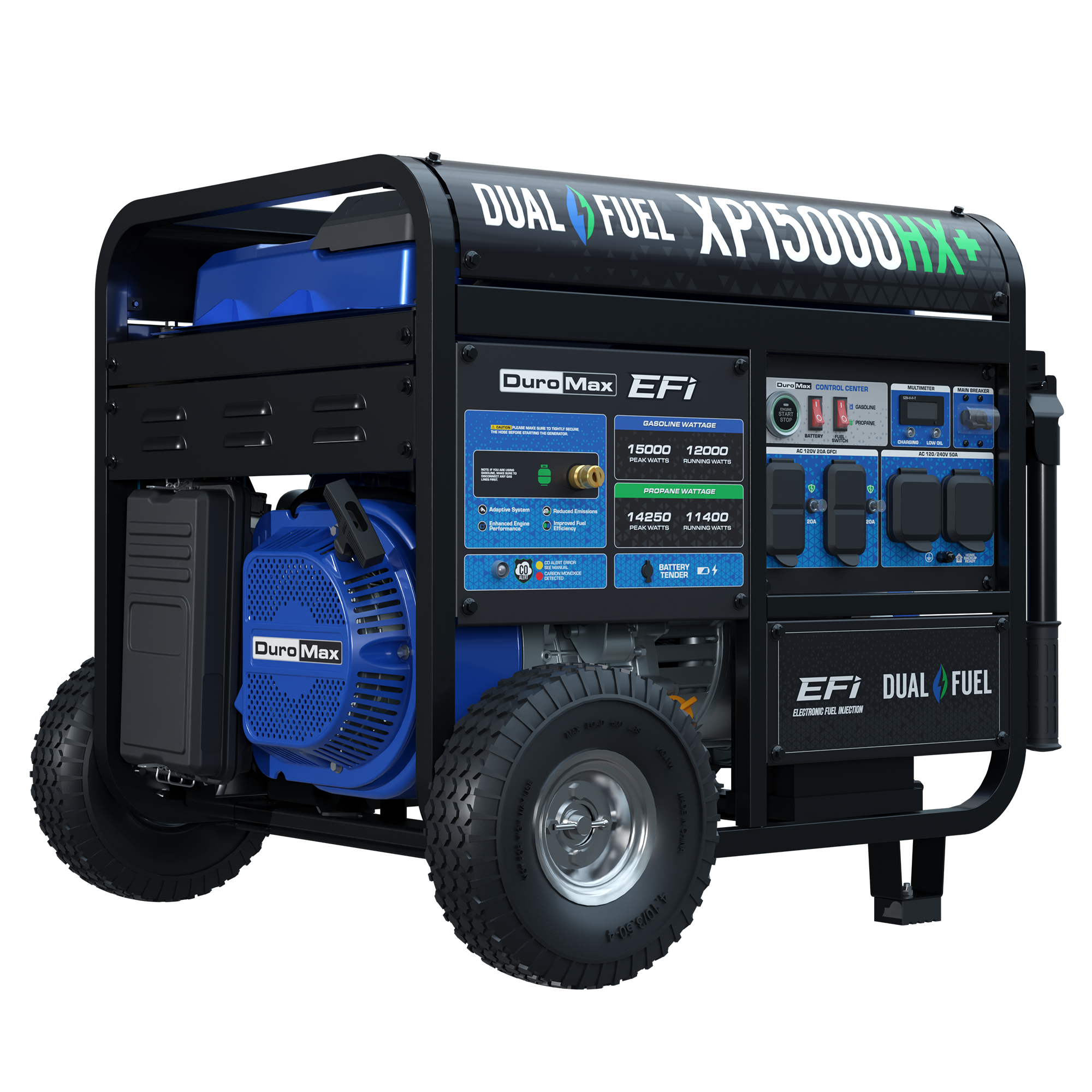 DuroMax XP15000HX+ 15,000W Electric Start Dual Fuel EFI Portable Gener ...